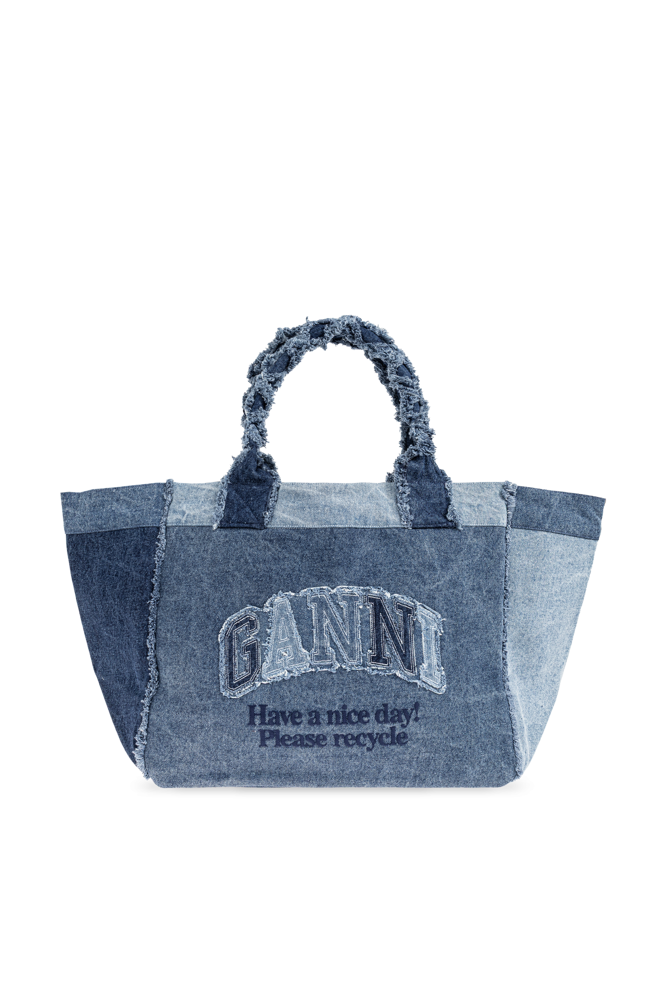 GANNI Logo Patchwork Shopper Bag